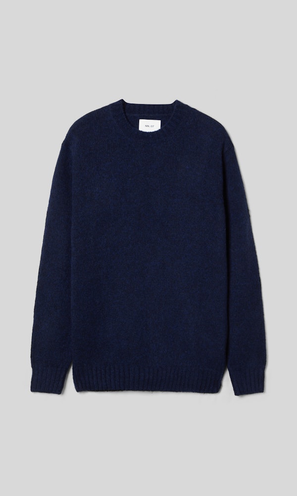 NN07 Lee Wool Blend Tröja Marinblå | Herr | Volt